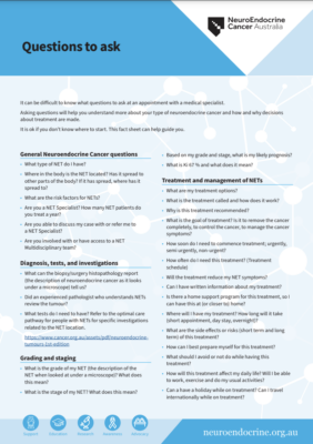Fact Sheets - NeuroEndocrine Cancer Australia